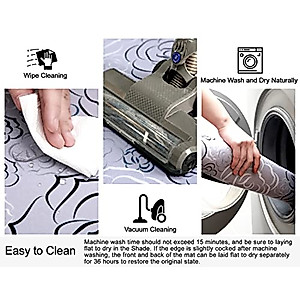 Cosilyt 1/10 Inch Ultra Thin Front Door Mat Rug Indoor Entrance Inside Non Slip, Large Waterproof Rubber Kitchen Rug and Interior Home Washable Door Mat, 24"×35", Morandi Grey