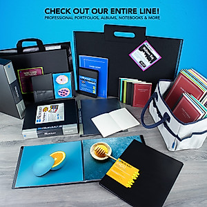 Itoya ProFolio Expo 14x17 Black Art Portfolio Binder with Plastic Sleeves and 24 Pages - Portfolio Folder for Artwork with Clear Sheet Protectors - Presentation Book for Art Display and Storage