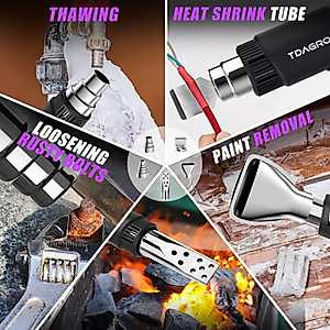 A Nice Heat Gun, Compact but Powerful, Variable Temp Control 122℉~1202℉, Fast Heating Smaller Heat Gun for Crafting, Shrink Tubing,Shrink Wrap,Vinyl Wrap, Intergrated Holder for Hands Free & Hanging