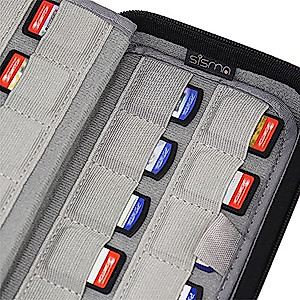 sisma 80 Switch Game Case Compatible with Nintendo Switch or PS Vita Games or SD Cards,Game Cartridge Holders Hard Shell Travel Storage Case Home Safekeeping, Brown