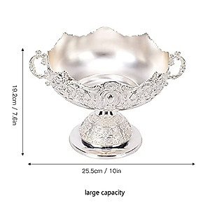 TOTITOM European Fruit Plate Tray Trinket Dish Snack Tray Zinc Alloy Bowl Ornaments with Retro Design for Candy Storage Food Serving Tray Apply to Kitchen/Dining Room/Outdoors Party