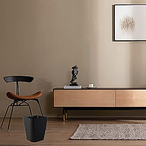 rejomiik Small Trash Can, Plastic Slim Waste Basket 1.6 Gallon Garbage Can Container Bin for Bathroom, Office, Bedroom, Home, Kids Rooms, Kitchen, Square, Black