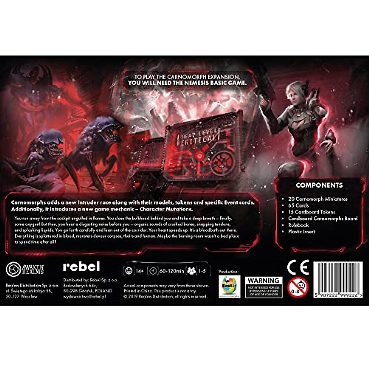 Nemesis Carnomorph Board Game EXPANSION - New Alien Race with Unique Mechanics! Miniatures Compatible with Classic, Aftermath & Lockdown, Ages 14+, 1-5 Players, 1-2 Hour Playtime, Made by Rebel Studio