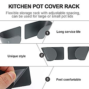 Operitacx Pot Lid Organizer 3 Pairs Kitchen Pot Lid Rack Holder Wall Mount Pots Pans Lids Organizer for Cabinet Door Hanger, Pot Holders For Kitchen- Green