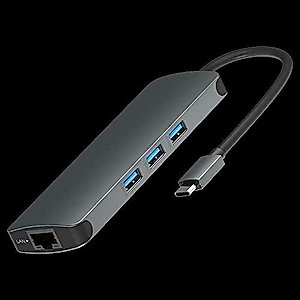 USB C Hub USB3.0 HDMI PD Charging Docking Station Converter USB Readable SD Card, 9-in-1 4K Type C Adapter Compatiable for MacBook and Windows (Silver)