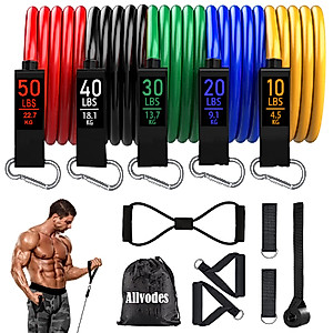 Resistance Bands, Workout Bands, Exercise Bands for Men and Women, Exercise Bands with Door Anchor, Physical Therapy, Shape Body, Resistance Band Set