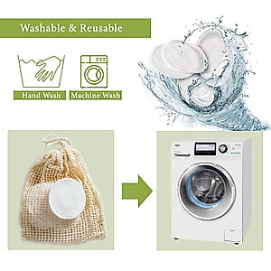 Reusable Cotton Pads Face Pack - Washable Makeup Remover Laundry Bag Skincare Cleaning Bamboo Cloth Rounds Facial Wipes Eye Lip