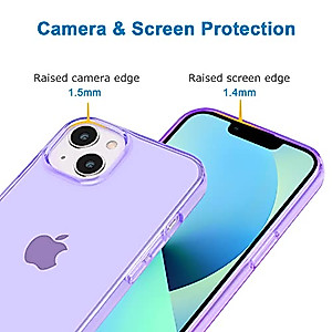 JJGoo Compatible with iPhone 13 Mini Case, Soft Transparent Shockproof Protective Slim Thin Bumper Phone Cover for iPhone 13 Mini - 5.4 inch, Translucent Purple