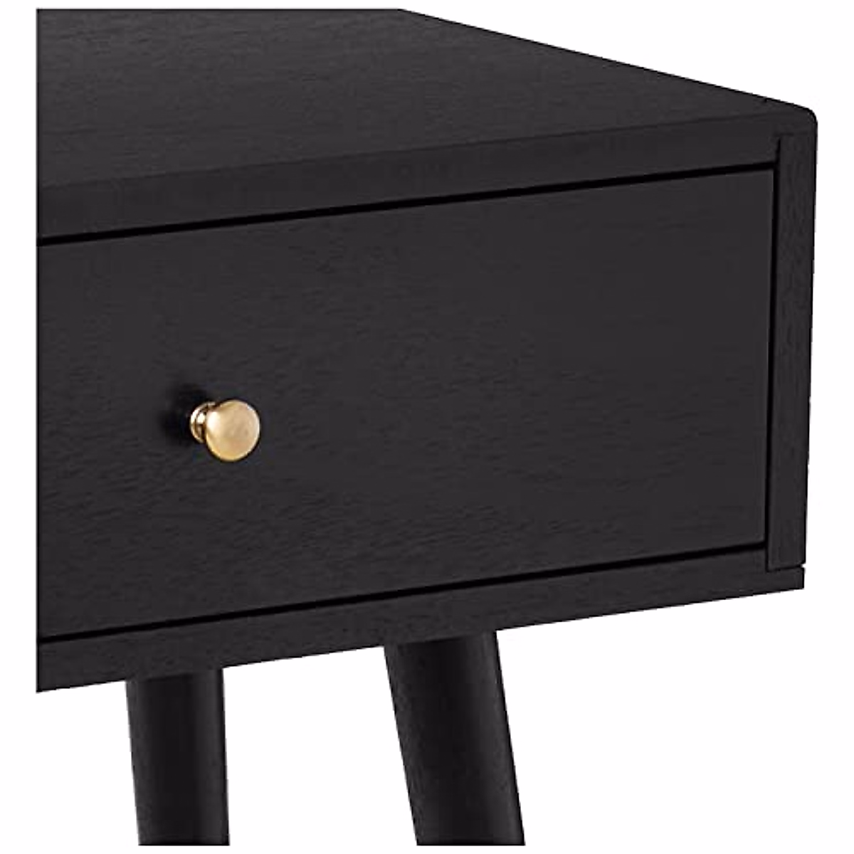 Decor Therapy Mid Century 1-Drawer Wood Side Table, 23.5" x 18" x 14", Black