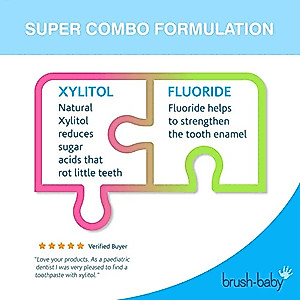 Brush-Baby Baby & Toddler Toothpaste (0-3Yrs) – Gentle Apple Mint Flavour (50ml)