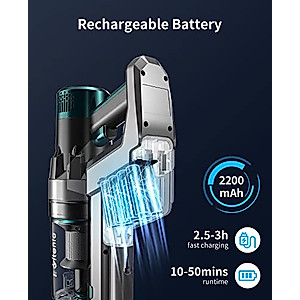 Ultenic U11 Pro Cordless Vacuum Cleaner, 25Kpa Powerful Stick Vacuum with LED Display, Rechargeable Battery, Up to 50min Runtime, Converts to Handheld Vacuum for Hard Floor, Carpet and Pet Hair