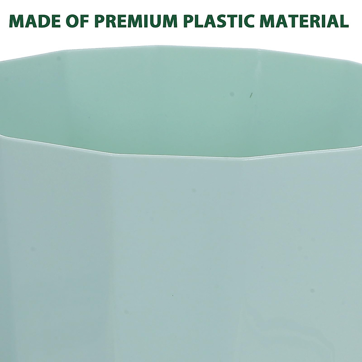 Zerodeko Plastic Trash Can, Open-Top, Green, 12-Inch Diameter, 6-Inch Height, 3.5-Gallon Capacity