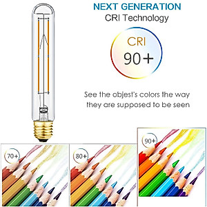 Leools Dimmable E26 Light Bulb 8W Equal 75 watt led Light Bulb Warm White 2700K AC120V Edison Light Bulbs 75 Watt 800LM Clear T10 led Bulb for Rustic Pendant,Industrial Pipe,Wall sconces,4Pack