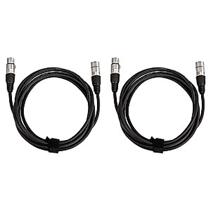 Amazon Basics 2-Pack XLR Microphone Cable for Speaker or PA System, All Copper Conductors, 6MM PVC Jacket, 10 Foot, Black