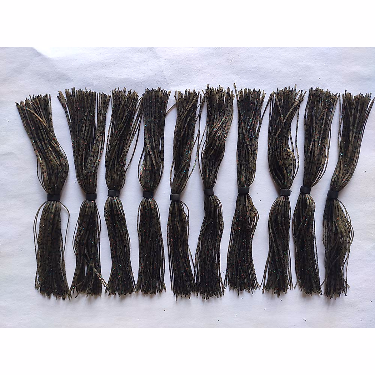 senlang 10 Bundles 50 Strands Fishing Silicone Skirts Spinnerbaits Buzzbaits Squid Rubber Line Jig Head Lures Replacement Fly Tying Material L11