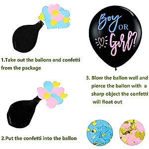 GRIT Jumbo 36 Inch Baby Gender Reveal Balloon, BOY OR GIRL Black Printed Balloons Gender Reveal Party Decoration, Gender Reveal Balloon , Baby Gender Reveal , Gender Reveal Ballons