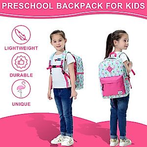 VASCHY Kids Backpack for Little Girls, Preschool Backpacks for Toddler with Chest Strap Cute Pineapple Flamingos