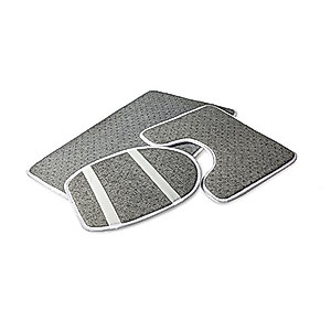 HUGS IDEA Classic Black and White Striped Zebra Bath Mat Set with Rug/Contour/Lid Cover Absorbent Doormat (3 Piece)