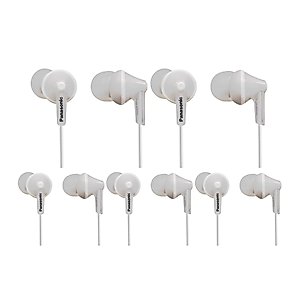 Panasonic Wired RP-HJE125-W Earphones (White) - 5 PACK (5 Items)