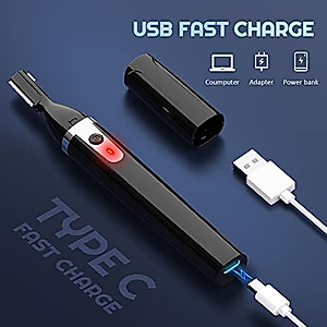 Dapsang Eyebrow Trimmer Electric Eyebrow Razor for Men, Rechargeable Facial Hair Shaver Painless Detail Trimmer with Replacement Blade for Face Beard Neck (Black)