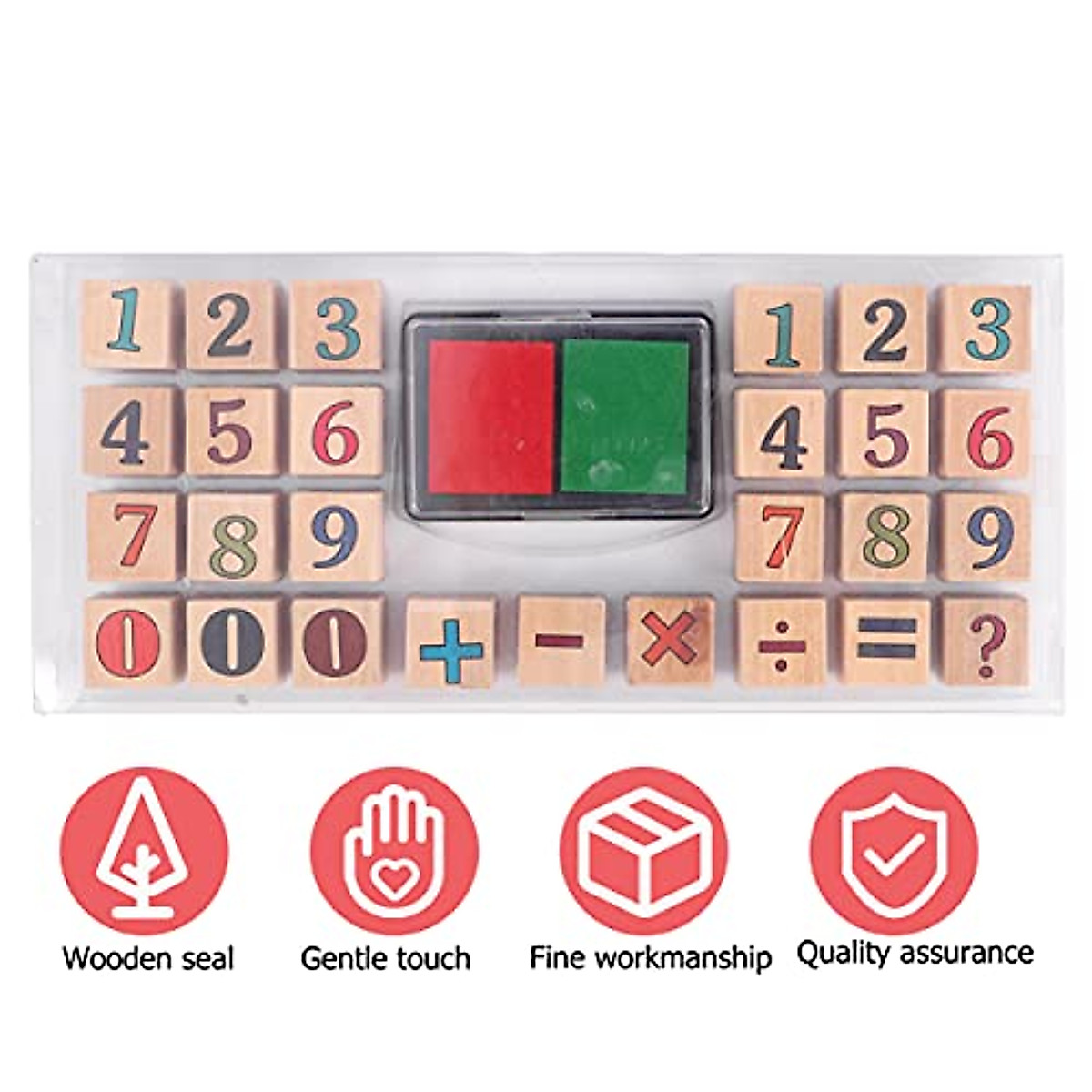 STOBOK Wood Toys 3 Sets Wood kidcraft playset playset DIY Stamp Wooden for Card Making Planner Stamp Bamboo Number Signet Number Stamper self Made Teaching Supplies Kids Stamps