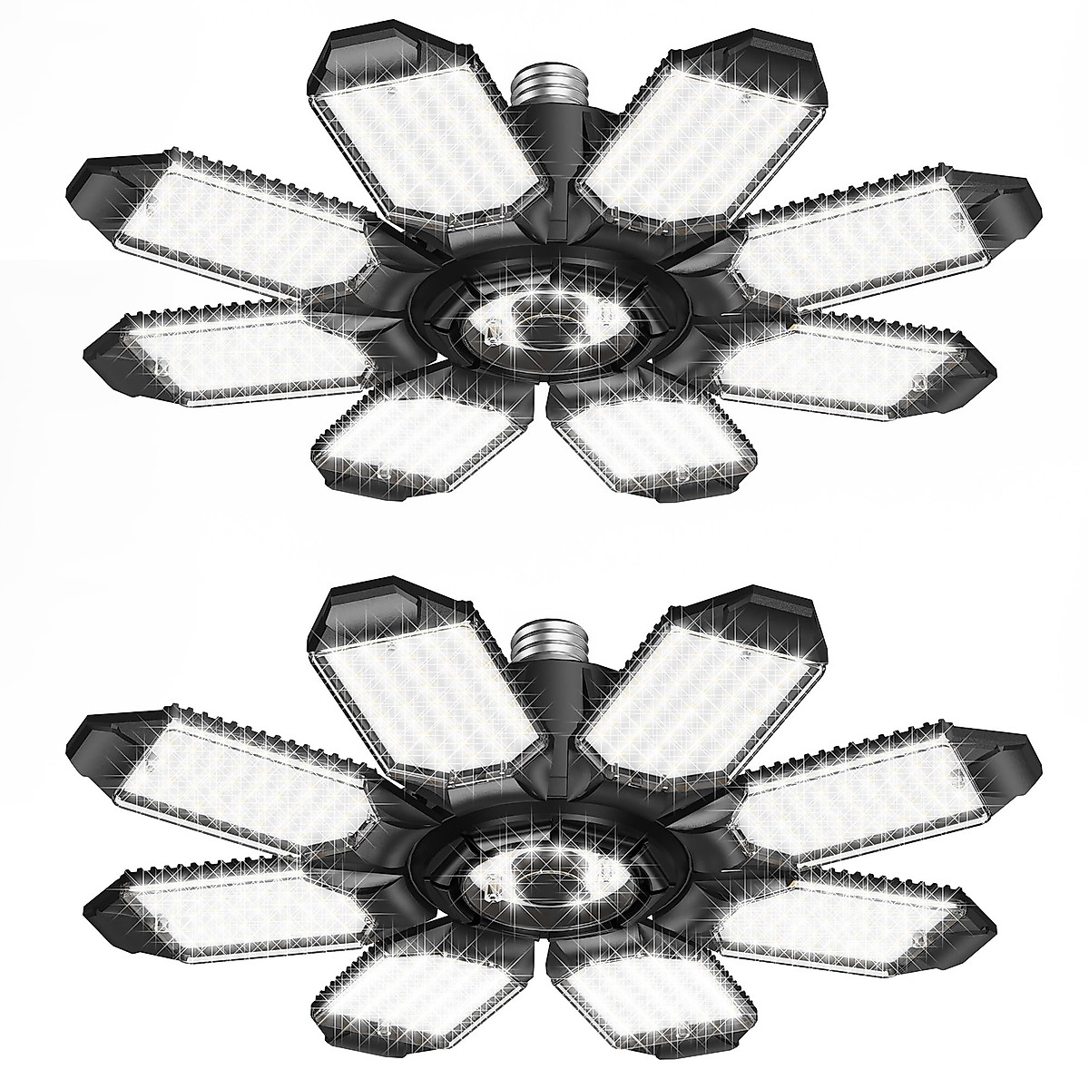 Craftersmark LED Garage Lights 250W - 6500K Garage Lights Ceiling LED, 25000LM Deformable LED Garage Lighting Fixture, Shop Lights for Garage, Basement, Barn, High Bay Light