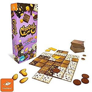 Foxmind Games: Chocoly, a Calorie Free Logic Game, Chocolate Tile Laying Game, up to 4 Players, 8 and up.