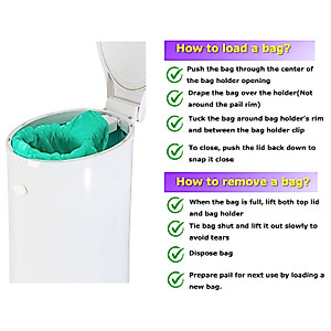 Disposable Diaper Pail Refill Plastic Bag (120 count) Compatible with Ubbi Diaper Bag Pail 13 Gallon Capacity Green Eco-friendly Diaper Pail Bag (120 ct., Lavender Scented)