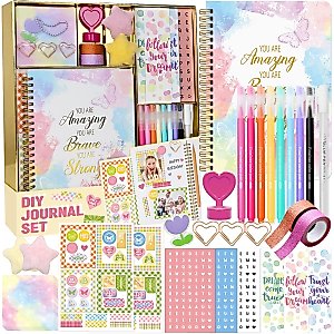 Nollh DIY Journal Kit for Girls – Journal Set for Teen Tween Girls Gifts, Stationary Scrapbook & Diary Supplies Set, Girl Gifts Craft Stuff, Birthday Gifts for 8 9 10 11 12 13 14 Year Old Girl