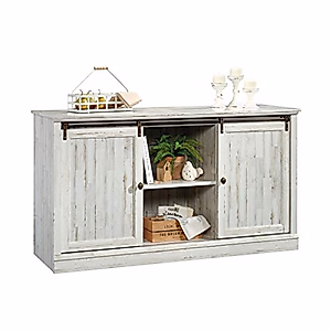 Sauder Barrister Lane Credenza, for TVs up to 60", White Plank finish