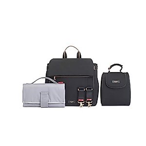 Storksak St. James Convertible Backpack Diaper Bag - Black Scuba