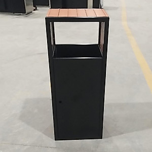 Outdoor Trash can with lid Outdoor Garbage Can Recycling Container, with Stable Paint Metal Frame and Top Cover, Large Capacity Waste Container for Indoor and Outdoor Use Gallon Large Trash Ca