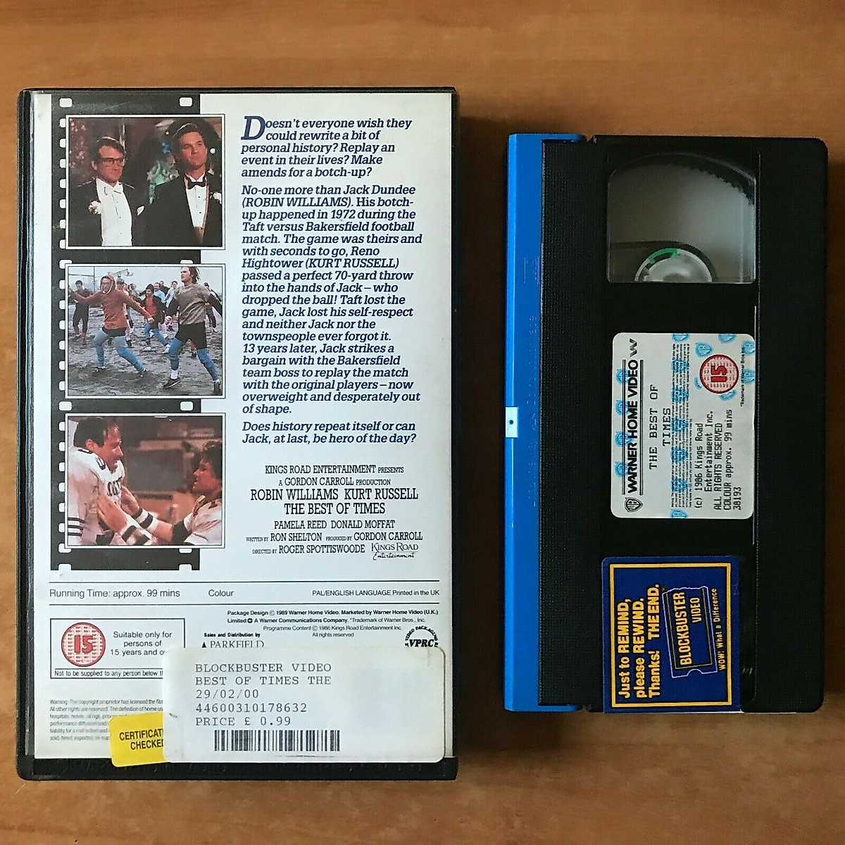 The Best Of Times (1986): Sport Drama - Large Box - Robin Williams - Pal VHS