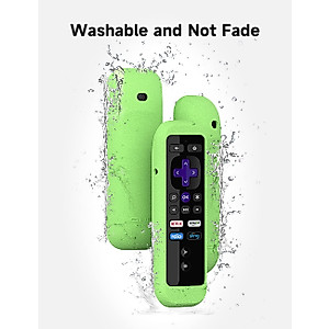 Roku Gaming Remote Case SIKAI Shockproof Protective Case for Roku 3 (4230 and 4200) Roku 2 (4210) RC54R Enhanced Remote Anti-Slip Washable Dust-Proof Anti-Lost with Hand Strap (Glow in Dark Green)