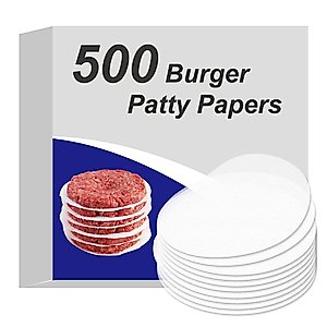 Burger Patty Paper Round 4.5 Inch Set of 500 Non Stick Pad for Press Patty Hamburger Parchment Papers