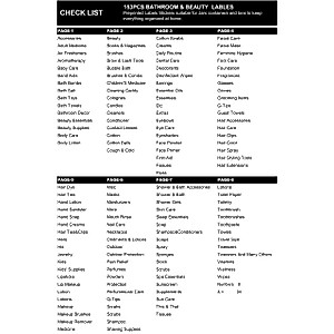 153 Bathroom Organization Labels, Prefdo Waterproof Black Script Preprinted on Clear Stickers for Storage Bins Bathroom Containers Hand Soap Labels Bottles Makeup Organizer (Black)