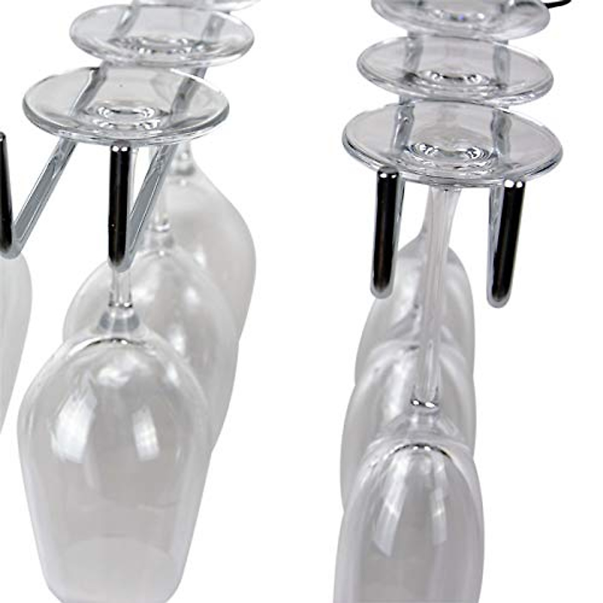 Stemware Wine Glass Rack Wall Mountable Heavy Duty Thick Wrought Exquisite bronze black powder coating 2 Rows 10.2 Inch Deep,Metal Storage Hanger for Kitchen or Bar