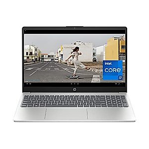 HP 15.6 inch Laptop PC, Processor: 13th Generation Intel® Core™ i7, Graphics: Intel® Iris® Xe Graphicsc, 16 GB DDR4-3200 MHz RAM, 512GB SSD (Silver, 15-fd0099nr)