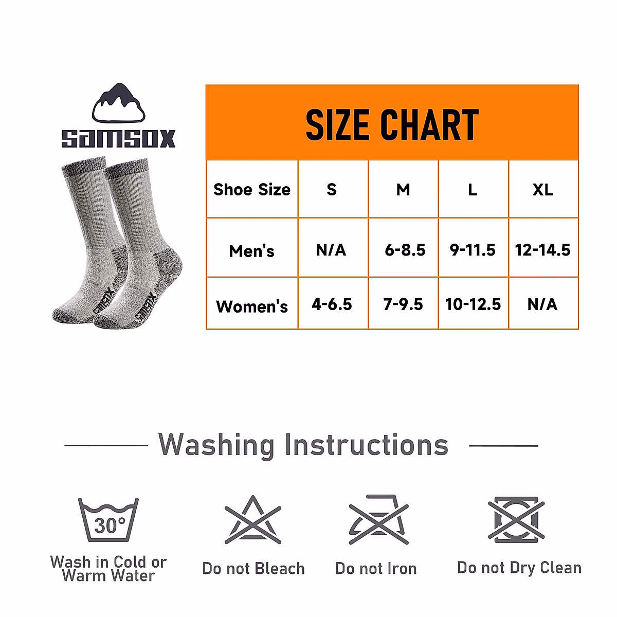 SAMSOX Merino Wool Boot Socks, Made in USA Heavyweight with Full Cushion, Bozeman XL