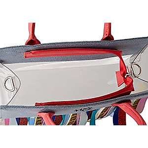 Loungefly x Birds of Prey Harley Quinn Caution Tape Fringe Crossbody Bag (One Size, Clear/Multi)