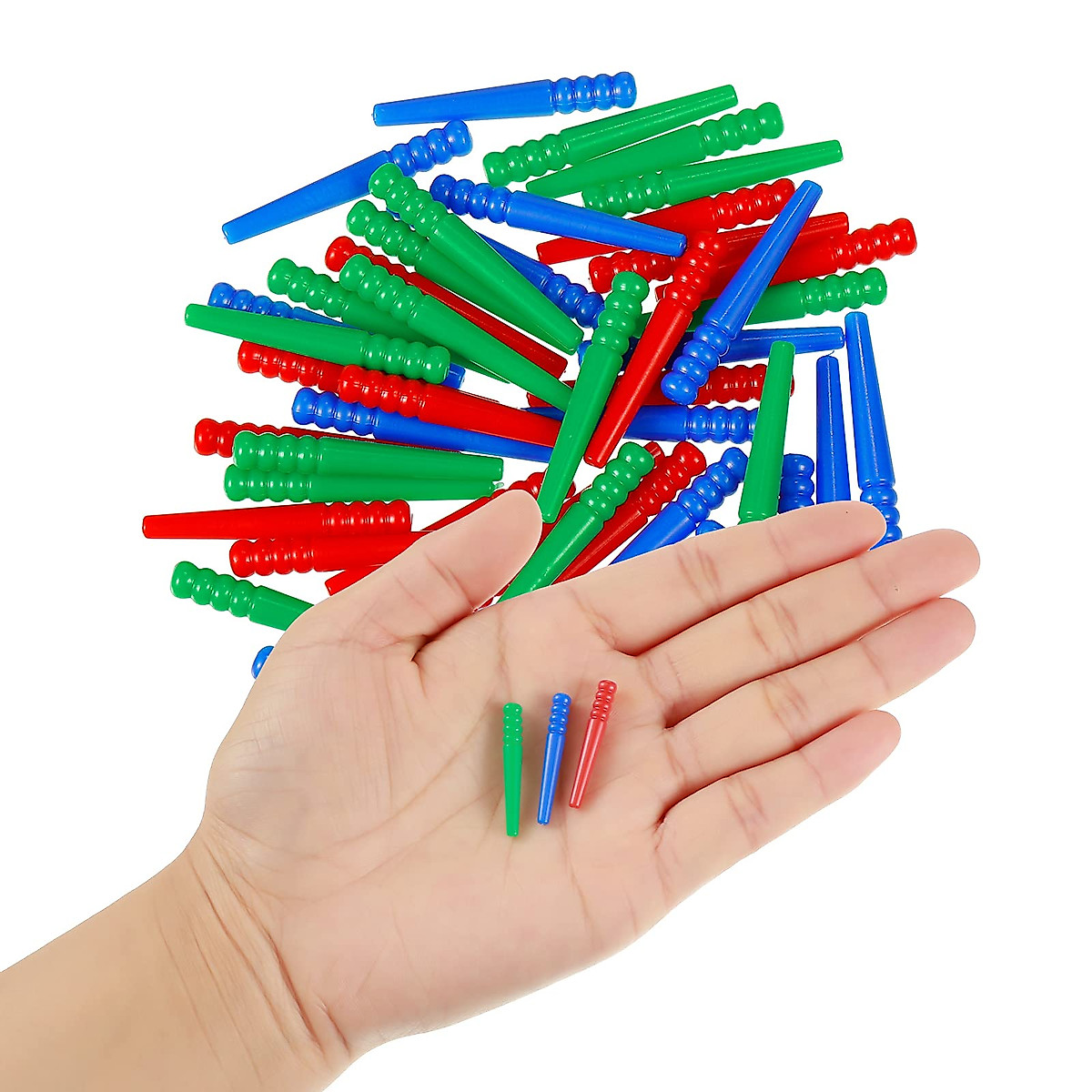 48 Pieces Plastic Cribbage Pegs 3 Colors Game Pegs Traditional Plastic Pegs Tapered Board Pegs Replacement Standard Pegs for Cribbage Traditional Board Game