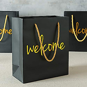 Crisky Black Gold Welcome Bags for Wedding Favor Bags