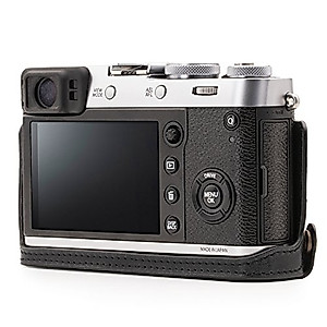 Megagear Fujifilm X100F Ever Ready Genuine Leather Camera Half Case And Strap, With Battery Access - Black - MG1281