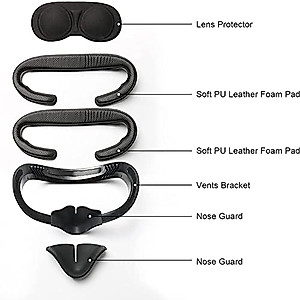 6 in1 Soft Leather Glasses VR Face Cover Sweat-Proof Helmet Eye Face Cover for Oculus Quest 2 Facial Interface Bracket Accessories