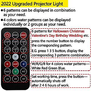 Christmas Projector Light Outddor Halloween 2-in-1 Ocean Wave 10 Colors LED Light with 16 Moving Film Slide Patterns, PULIVIA 2022 Upgraded Waterproof Light Projection for Xmas New Year Theme Party