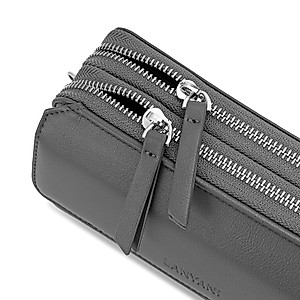 Women Crossbody Wallet Purse, Small Phone Bag With Shoulder Strap, RFID Wristlet Cross Body Mini Handbag Lightweight PU Leather Grey