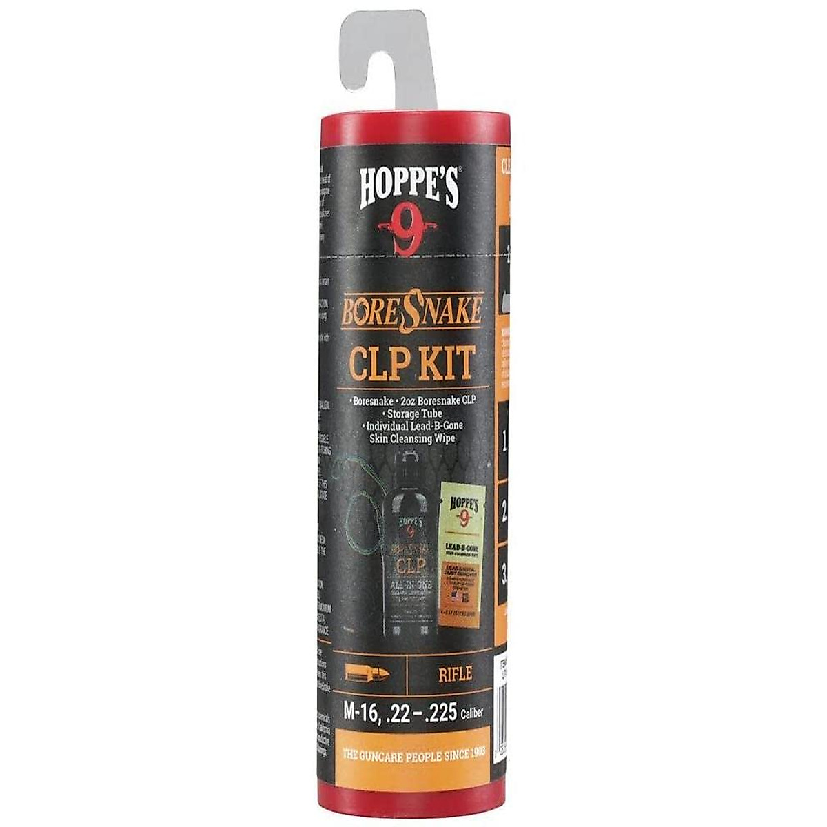 Hoppes Boresnake CLP Cleaning Kit for .22/.223 Rifle, Gun Snake for Gun Cleaning Kit, Multi (210556)