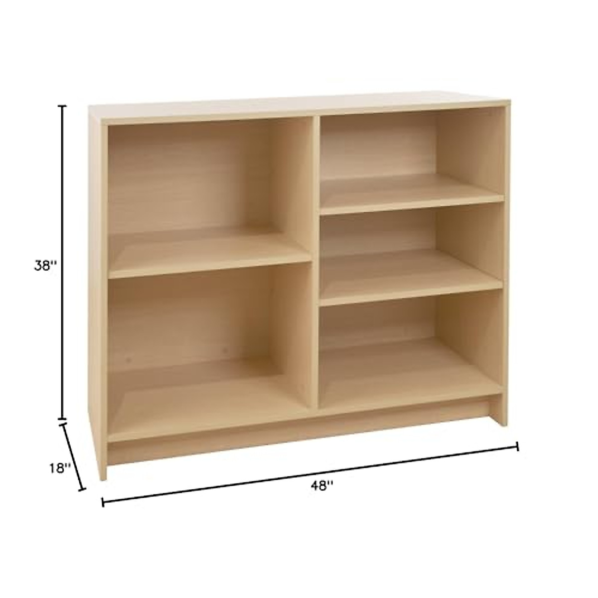 Only Hangers Cash Register Stand with 3 Height-Adjustable Shelves- 48" Black Melamine Checkout Counter - Available in Black and Maple. Available in 48" Wide and 72" Wide. (48" Wide, Maple)