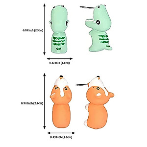 Cute Animal Bite Earring, 3D Cute Dinosaur Earrings for Women - Small and Exquisite for Easy Carrying and Collection,Fashion Simple Handmade Animal Stud Earrings. (6 PCS + Gift Box)