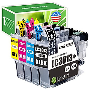 Limeink Compatible Ink Cartridges Replacement for Brother LC3013 Ink Cartridges BK C M Y LC3013 XXL XL for Brother LC3011 Ink Cartridges MFC-J497DW LC3011 Ink Cartridges BK C M Y (4 Pack)